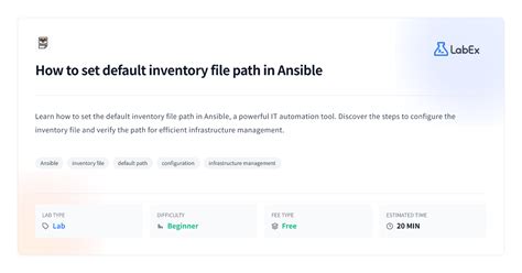 How To Set Default Inventory File Path In Ansible Labex