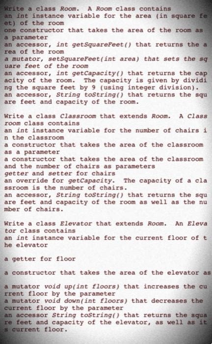 Solved Write A Class Room A Room Class Contains An Int