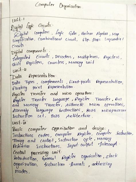 Computer Organization Unit 1 Pdf