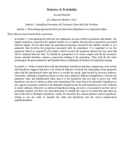 Statistics Testing Hypothesis2 Pdf Null Hypothesis Hypothesis