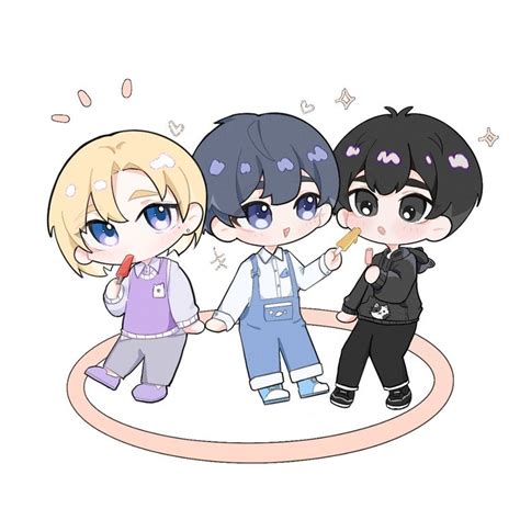 Noah💜yejun💙and Hamin🖤 Chibi Noah Kpop