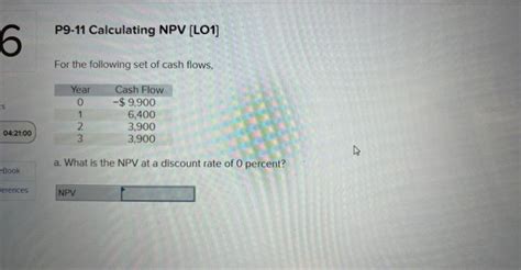 solved p9 11 calculating npv [lo1] for the following set of
