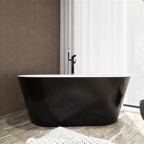 59 In X 31 In Acrylic Freestanding Soaking Bathtub With Chrome