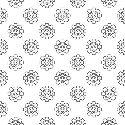 Chat Bot In Cog Wheel Vector Chatbot Settings Line Seamless Pattern