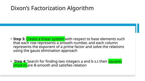 Learning Algorithm Of Dixon Factorization Methodpptx