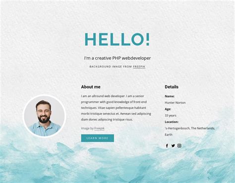 I Am Php Developer Landing Page By Nicepage
