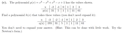 Solved X 1 C The Polynomial P X X4 2 3 X2 I 1