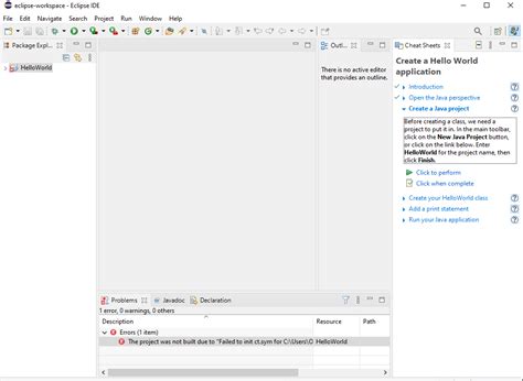 Eclipse Community Forums Newcomers Hello World Will Not Work Failed To Init Ctsym