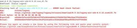 Logseq0915 Hash Check Failed · Issue 11857 · Scoopinstallerextras