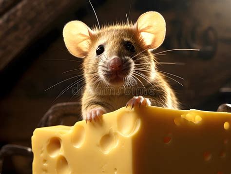 The Hamster Mouse Gnaws And Eats Cheese Rodents And Pests Stock