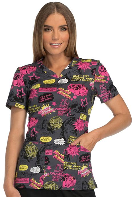 New Wonder Woman Scrub Top For Women
