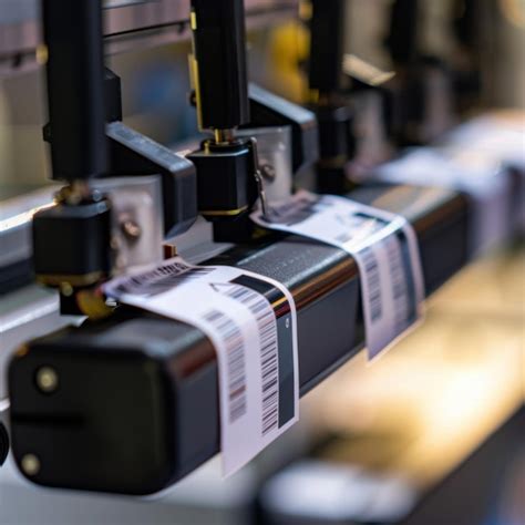 Premium Photo Closeup Of Label Printer In Action Shipping Labels