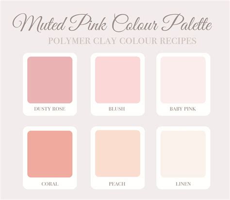 Muted Pink Colour Palette Polymer Clay Color Recipes Clay Color