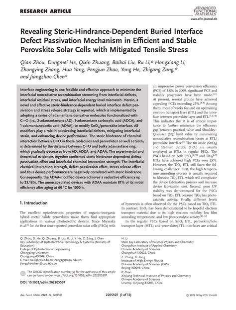 Revealing Steric‐hindrance‐dependent Buried Interface Defect