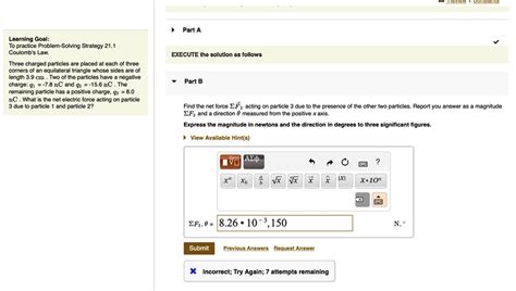 solved part a learning goal to practice problem solving strategy 21 1
