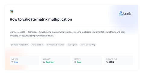 How To Validate Matrix Multiplication Labex