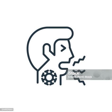 기침 벡터 아이콘 기침 편집 가능한 뇌졸중 웹 및 모바일 앱 로고 인쇄 매체에 사용하기 위한 선형 기호를 기침합니다 얇은 선