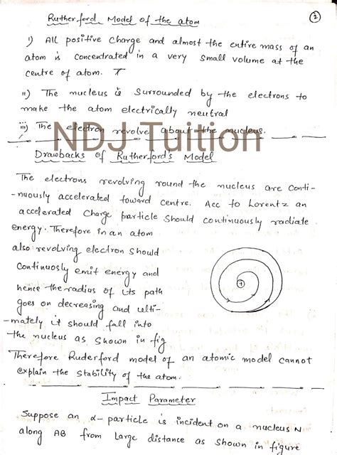 Atom And Nuclei Handwritten Notes For Th Class Physics