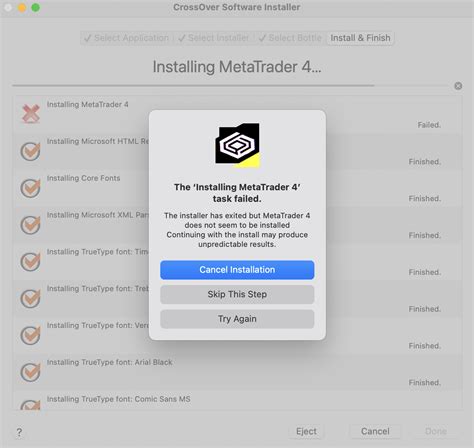 Installing Mt4 Task Failed Installing It On Mac M1 Metatrader 5