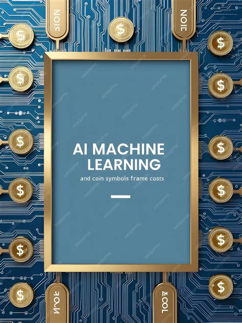 ai machine learning and coin symbols frame concept as a border frame