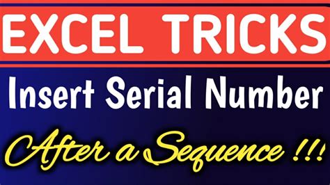 excel serial number tricks automatically insert serial number in