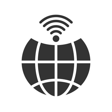 Vector Illustration Of Internet Signal Icon In Dark Color And White