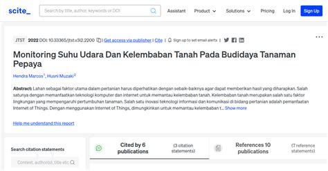 Monitoring Suhu Udara Dan Kelembaban Tanah Pada Budidaya Tanaman Pepaya