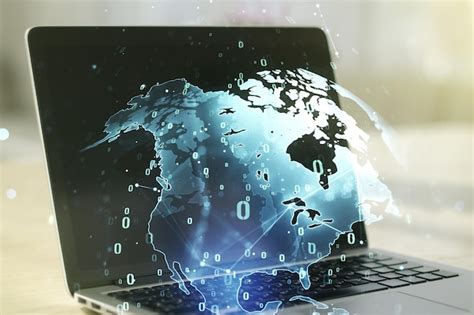 Premium Photo Multi Exposure Of Abstract Software Development