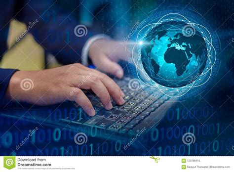 Press Enter Button On The Computer Business Logistics Communication Network World Map Send