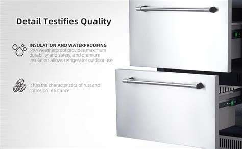 24 Inch Outdoor Fridge Counter Double Drawer Beverage