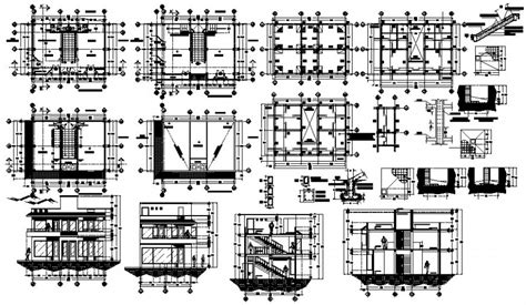 Building Units Plan Elevation And Sectional Drawing In Autocad