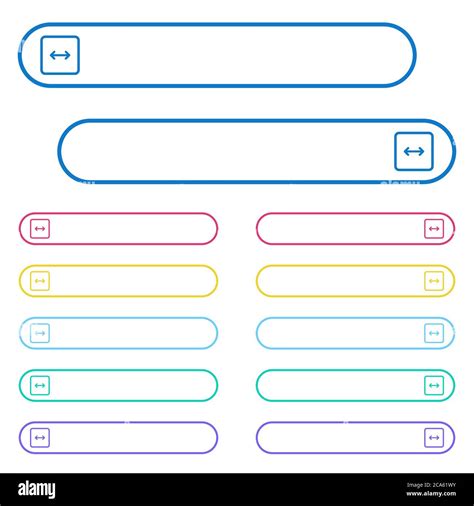 Adjust Object Width Icons In Rounded Color Menu Buttons Left And Right Side Icon Variations