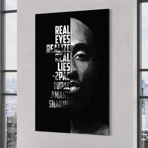 Real Eyes 2pac Canvas Poster Wall Art Motivational Lyrics Poster