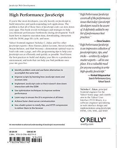 High Performance Javascript Nicholas C Zakas Envío Gratis
