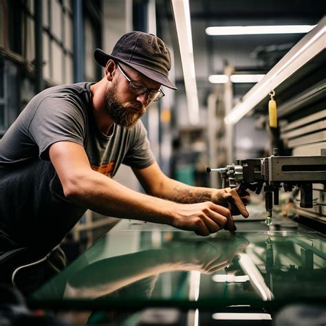 Premium Photo Glazier Removing Cut Glass From Specialized Tool