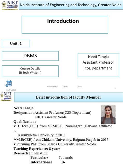Final Dbms Unit 1 Download Free Pdf Databases Data Model
