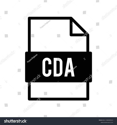 Cda File Format Icon Black Solid Stock Vector Royalty Free Shutterstock