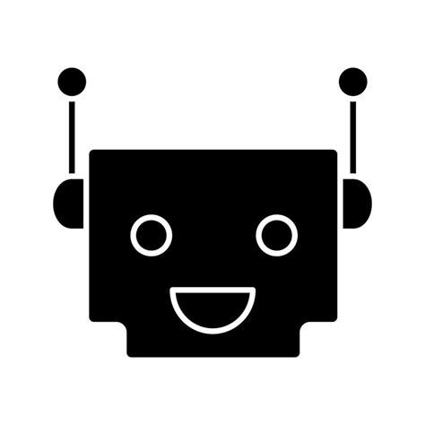 Chat Bot Glyph Icon Silhouette Symbol Talkbot Modern Robot Square Head Laughing Chat Bot