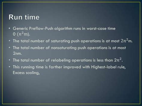 max flow problem and push relabel algorithem pptx