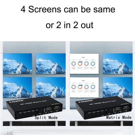 K UHD HDMI Matrix X HDMI Splitter Switcher X With Mm Jack Optical Output Audio