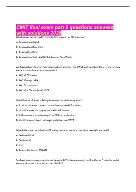 Cmit Final Exam Part 2 Questions Answers With Solutions 2025 Cmit Stuvia Us