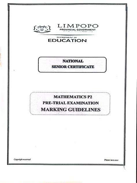 Memo Pre Trial Math P2 Pdf