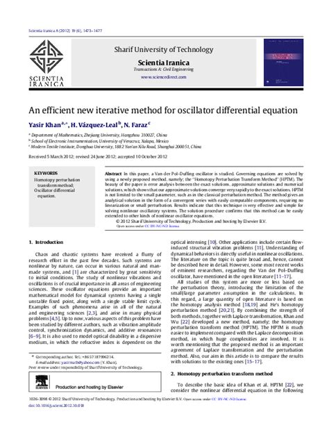 Pdf An Efficient New Iterative Method For Oscillator Differential