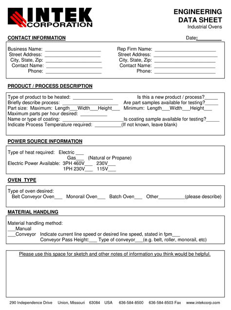 Engineering Data Sheet • Intek
