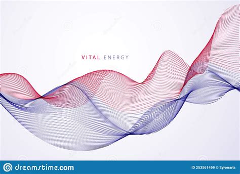 Wave Line Of Flowing Particles Abstract Vector Background Smooth Curvy Shape Dots Fluid Array