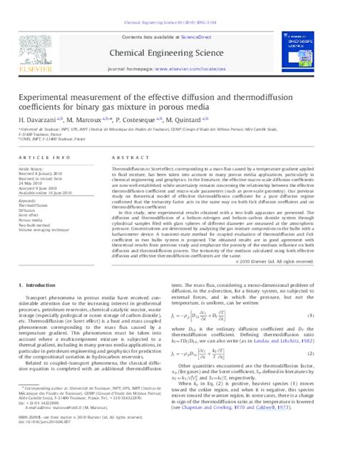 Pdf Experimental Measurement Of The Effective Diffusion And