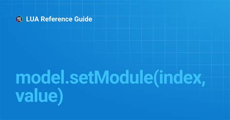 tmodule index value lua reference guide