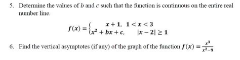 Solved Determine The Values Of B And C Such That The Chegg