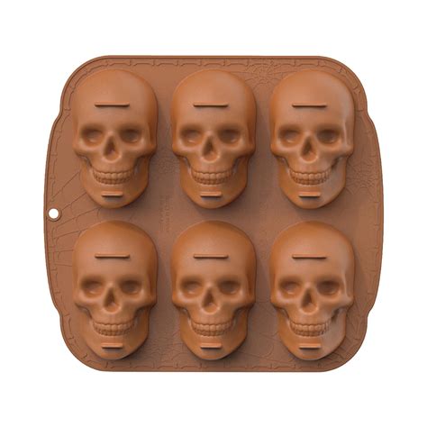 Halloween Bakeware Haunted Skull Cakelet Pan 6 Cavity Skull Cake Pan Silicone Skull Cakelet