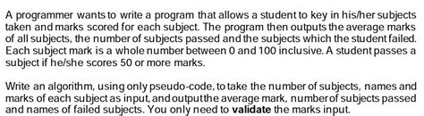 Solved A Programmer Wants To Write A Program That Allows A Chegg